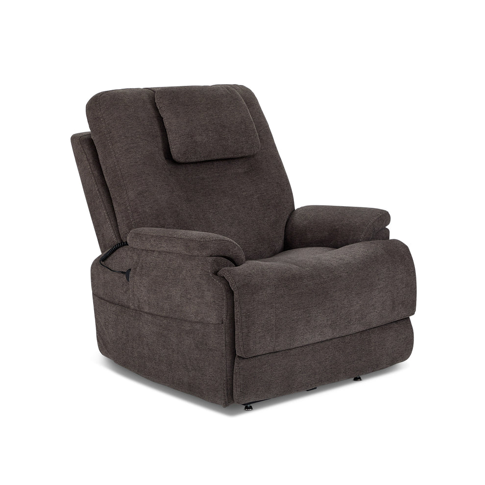 Zecliner Model 2+ Umber Fabric Power Lift Recliner with Power Headrest